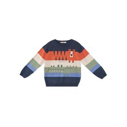 Denokids Pullover 'CFF-24S1-063' Jungen Gr&ouml;&szlig;e 110 dunkelblau / pastellgr&uuml;n / koralle / wei&szlig;