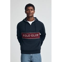 Sweatshirt marineblau mit halbem Rei&szlig;verschluss und Polo Club-Logo