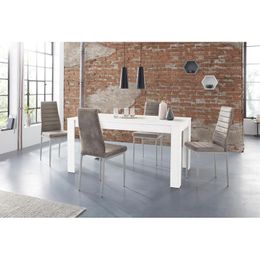 OTTO home Essgruppe &raquo;Lynn160/Kate&laquo; Set, 5 Stk. tlg. Tisch mit 4 St&uuml;hlen wei&szlig; B/H/T: 160cm