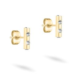 Tamaris Damen Paar Ohrstecker &raquo;Tiny Tubes&laquo; mit Glasstein gold Edelstahl