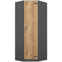 Rauch Eckkleiderschrank &raquo;Holmes&laquo; im Industrial Style grau Holzwerkstoff B/H/T: 85cm x 197cm x 54cm