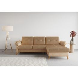 Sit & More sit&more Ecksofa &raquo;G&ouml;teborg&laquo; Sitztiefenverstellung und Federkern, wahlweise mit Bettfunktion braun B/H/T: 268cm x 90cm x 176cm, Luxus-Microfaser ALTARA