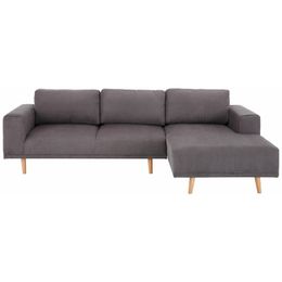 Home Affaire Ecksofa &raquo;Lasse L-Form&laquo; im scandinavischen Stil mit Holzf&uuml;&szlig;en grau Struktur fein( 100% Polyester);Filzoptik (100% Polyester);Luxus-