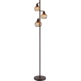 NOWA Stehlampe &raquo;MATEO&laquo; E14 1 Stk. Stehlampe Wohnzimmer Schlafzimmer Flur Design-Leuchte braun &Oslash; 31cm H: 161cm, 1 Stk.