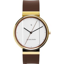 Jacob Jensen Herren Quarzuhr &raquo;New Line&laquo; Armbanduhr, Herrenuhr, analog, Tag braun Einheitsgr&ouml;&szlig;e