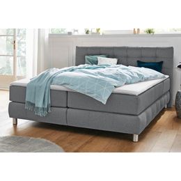 Home Affaire Boxspringbett &raquo;Salo&laquo; incl. Topper, 6 Breiten, 2 H&auml;rtegrade, TFK auch in H&auml;rtegrad 4 grau Struktur (100% Polyester);Bezug der 