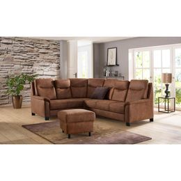 OTTO home Ecksofa &raquo;Boccaccio L-Form&laquo; mit Federkern, incl. Kopfteilverstellung, wahlweise Schlaffunktion braun Struktur weich (90% Polyester / 10% 