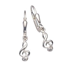 Firetti Damen Paar Ohrh&auml;nger &raquo;Schmuck Geschenk Silber 925 Ohrschmuck Patentbrisur Notenschl&uuml;ssel&laquo; mit Zirkonia (synth.) silber Silber 925 (