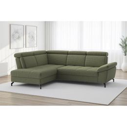 Sit & More sit&more Ecksofa &raquo;Vanity; L-Form, B. 254 cm&laquo; Inkl.Sitz-,Kopf-und Armteilverstellung 100% Polyester B/H/T: 254cm x 84cm x 197cm, Cord, Ottomane links,
