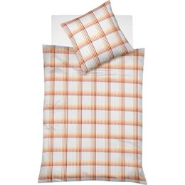Fleuresse Bettw&auml;sche &raquo;Rio&laquo; 3 Stk. Seersucker, Baumwolle, in Gr. 135x200, 155x220, 200x200cm orange Seersucker, Obermaterial: 100% Baumwolle B/L: 200cm