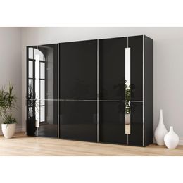 Musterring Schwebet&uuml;renschrank &raquo;Imola W&laquo; inkl. Einlegeb&ouml;den und Kleiderstangen, mit Glast&uuml;ren inkl. Zierspiegel grau Floatglas, Holzwerkstoff B/H/T: 295,2cm x 