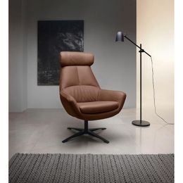 BETYPE Drehsessel &raquo;Be Organic High Back, Loungesessel, Hochlehnsessel&laquo; in elegantem Design mit Drehfunktion braun 100% Echtleder Semi-Anilin-Leder, 