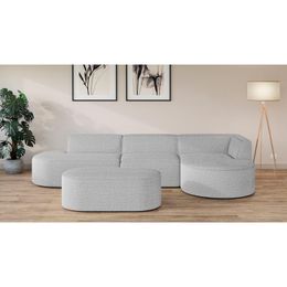 OTTO home Ecksofa &raquo;EIVIND Designer Sofa mit Ottomane rechts/links, B/T/H: 343/159/72 cm&laquo; L-Form mit Wellenunterfederung, auch in Feincord und Boucl&eacute; 