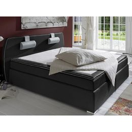 ATLANTIC HOME COLLECTION Boxspringbett &raquo;Rex&laquo; mit Topper und verstellbaren Nackenkissen schwarz Kopfteil, untere Box, Obermatratze und Topper sind mit 