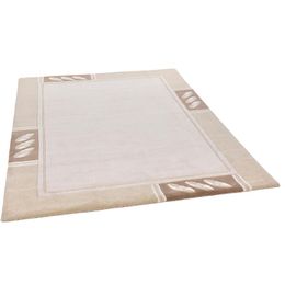 Theko Wollteppich &raquo;Royal Nepali 3029&laquo; rechteckig 15 mm H&ouml;he reine Wolle, handgetuftet, modernes Design, mit Bord&uuml;re beige Schurwolle B : 60cm 1 Stk., 