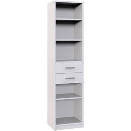 wimex Standregal &raquo;Borkum&laquo; mit 2 Schubladen wei&szlig; Holzwerkstoff B/H/T: 48cm x 197cm x 40cm, offene F&auml;cher