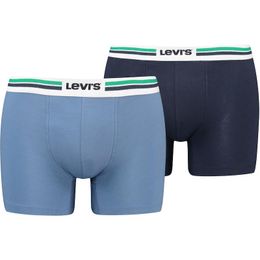 Levi's Levi's Herren Langer Boxer Packung, 2er-Pack, mit Logo-Webbund blau S