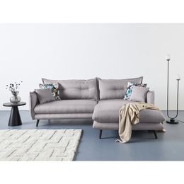 Home Affaire Ecksofa &raquo;Lazio modern und bequem, schmale Armlehnen, tolle Detailverarbeitung&laquo; zwei verschiedene Fu&szlig;farben w&auml;hlbar grau 100% Polyester B/