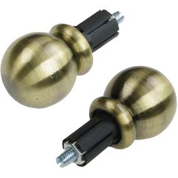 Liedeco Gardinenstangen-Endst&uuml;ck &raquo;Endst&uuml;ck, Endknopf Kugel "Esperanca" f&uuml;r 16 mm Stangen&laquo; Endst&uuml;ck, Endknopf schwarz 2 Stk.