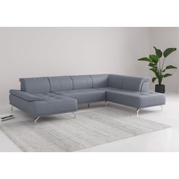 OTTO home Wohnlandschaft &raquo;Caluna&laquo; Inkl.Sitztiefenverstellung, wahlweise mit Kopf- und Armteilverstellung bunt B/H/T: 334cm x 81cm x 235cm, NaturLEDER 