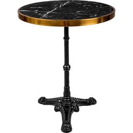 Sit Bistrotisch &raquo;&Oslash;57 cm mit schwarzer Marmorplatte und Messing&laquo; Edle Marmorplatte mit Messingrahmen und Gusseisenfu&szlig; schwarz B/H/T: 57cm x 71cm x 57cm