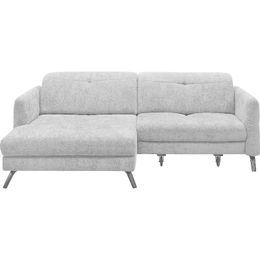 set one by Musterring Ecksofa &raquo;SO 4400 V&laquo; wahlweise mit motorischer Bettfunktion & Kopfverstellung, Fu&szlig; schwarz grau 100% Polyester B/H/T: 259cm x 