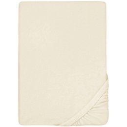 Biberna Spannbettlaken &raquo;Pepe&laquo; weicher Frottee-Stretch beige Frottee, Obermaterial: 80% Baumwolle, 20% Polyester B/L: 200cm, 1 Stk., Frottee, 140-160x200 22cm