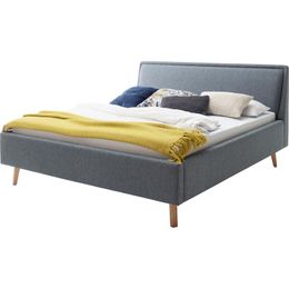 Meise M&ouml;bel meise.m&ouml;bel Polsterbett &raquo;Frieda&laquo; wahlweise mit Lattenrost und Bettkasten blau Liegefl&auml;che L&auml;nge B: 200cm x 160cm, Webstoff Ohne Lattenrost und 