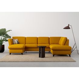 Home Affaire Wohnlandschaft &raquo;Trelleborg U-Form&laquo; optional Schlaffunktion und Bettkasten, inkl. Federkern-Polsterung gelb 100% Polyester B/H/T: 307cm x 