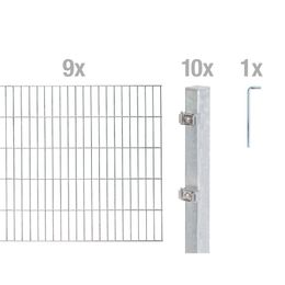 Alberts Doppelstabmattenzaun &raquo;Grundset&laquo; H&ouml;he: 80-200 cm, Gesamtl&auml;nge: 4-30 m, zum Einbetonieren Stahl H/L: 120cm x 18m