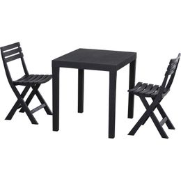 ProGarden Balkonset &raquo;Club&laquo; Set, 3 tlg. anthrazit 3-teilig schwarz Polypropylen B/H/T: 65cm x 72cm x 78cm