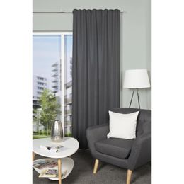 Home Wohnideen Gardine &raquo;OXFORD&laquo; Multifunktionsband 2 Stk. tlg. blickdicht grau Voile, Obermaterial: 100% Polyester 245cm, Multifunktionsband, 135cm