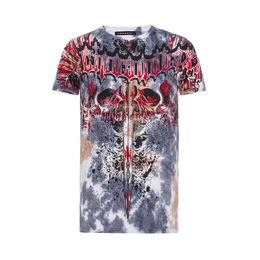 Cipo & Baxx Cipo & Baxx T-Shirt Herren Gr&ouml;&szlig;e XXL indigo / rot / schwarz