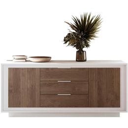 Home Affaire Sideboard &raquo;Sky, B/T 180/50 cm, Kommode/Stauraumschrank, 2 T&uuml;ren, 3 Schubk&auml;sten&laquo; Softclosing, Korpus & Front 22 mm stark, Rahmen-Optik, 