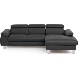 COTTA Ecksofa &raquo;Komaris L-Form, B: 244 cm&laquo; mit Kopfteilverstellung, optional Schlaffunktion, Bettkasten & Licht Microfaser PRIMABELLE (100% Polyester);