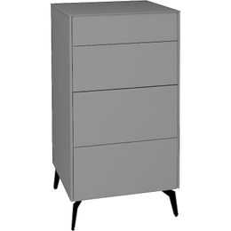 M&auml;usbacher Kommode &raquo;Imola&laquo; Kommode mit Glasfront und Glasoberplatte grau B/H/T: 52cm x 102cm x 42cm, F&uuml;&szlig;e aus Kunststoff,3 Packst&uuml;cke, 2 Stk.