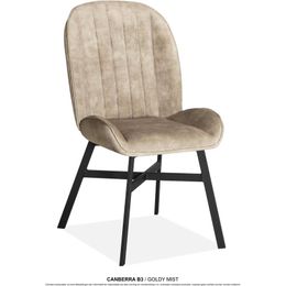 OMG Design Esszimmerstuhl &raquo;Canberra&laquo; (Set) 2 Stk.Esszimmerstuhl, pflegeleichter Samtvelour Bezug beige Polyester B/H/T: 51cm x 94cm x 62cm, 2 Stk., 