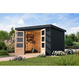Karibu Gartenhaus &raquo;Jupiterino 5, in verschiedenen Farben&laquo; Massivholz ohne Fu&szlig;boden, Blechdach
