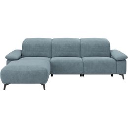 Musterring Ecksofa &raquo;MR 370, intelligenter Komfort im modernen Design&laquo; Optionale Relaxfunktion, flexible Kopfteile & klappbare Armlehnen blau 16% Baumwolle, 79% 