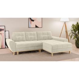 Home Affaire Ecksofa &raquo;Ahrdorf mit Bettfunktion und Bettkasten, Ma&szlig;e: B/H/T 268/86/175 cm&laquo; L-Form mit 3 R&uuml;ckenkissen und moderne gerundete Armlehnen 