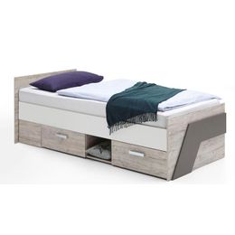 FMD Funktionsbett &raquo;Nona&laquo; mit Stauraum rot B/H/L: 94,6cm x 52,7cm x 204,5cm, kein H&auml;rtegrad