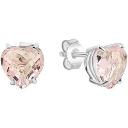 Firetti Damen Paar Ohrstecker &raquo;Schmuck Geschenk Silber 925 Ohrschmuck Ohrringe Herz&laquo; mit Glasstein bunt Silber 925 (Sterlingsilber)