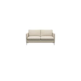 FLEXLUX 2-Sitzer &raquo;Fiore, super Sitzkomfort durch Kaltschaum im Sitz&laquo; schmale Armlehnen, F&uuml;&szlig;e Alu wei&szlig; 100% Echteder B/H/T: 149cm x 85cm x 92cm, 
