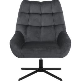 ACTONA GROUP Drehsessel &raquo;Potsdam&laquo; 1, 1 Stk. tlg. Drehfunktion und quadratische Steppn&auml;hte, mit schwarzen Metallbeinen grau Polyester Samtstoff, 