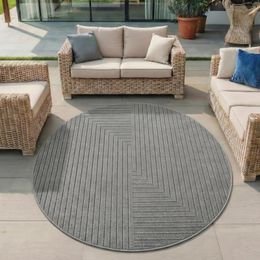 Ayyildiz Teppiche Outdoorteppich &raquo;NOVA 1202 , auch als L&auml;ufer und Rund&laquo; rund 8 mm H&ouml;he Material aus schmutzabweisendem Polypropylen, In-/Outdoor geeignet grau 
