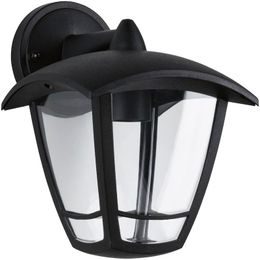 Paulmann LED Au&szlig;en-Wandleuchte &raquo;Outdoor 230V Classic curved IP44 E27 Klarglas/Schwarz&laquo; E27 1 Stk. E27, IP44 schwarz 1, H: 22,5cm, 1 Stk.