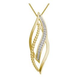 Firetti Damen Kettenanh&auml;nger &raquo;Schmuck Geschenk Gold 333 Halsschmuck Anh&auml;nger Tropfen&laquo; mit Brillanten 0,04 P2 = erkennbare Einschl&uuml;sse, Diamanten 