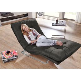 W.Schillig Relaxliege &raquo;daily dreams&laquo; in Waffelkissen-Optik, wahlweise mit Motor, Freischwingergestell grau Longlife Xtra-Leder Z69: Das feinnarbige, 
