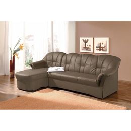 DOMO collection Ecksofa &raquo;Papenburg, zeitlose R&uuml;ckensteppung, elegante Formensprache, L-Form&laquo; in gro&szlig;er Farbvielfalt, wahlweise mit Bettfunktion braun 
