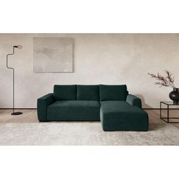COTTA Ecksofa &raquo;Giro L-Form,B: 252 cm, abgerundete Kanten, bequeme Wellenunterfederung&laquo; +PUR Schaum, opt. Schlaffunktion + Bettkasten,LF 202x128cm 